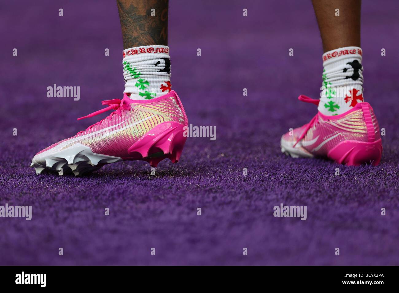 A detail view of Minnesota Vikings wide receiver Justin Jefferson's ...