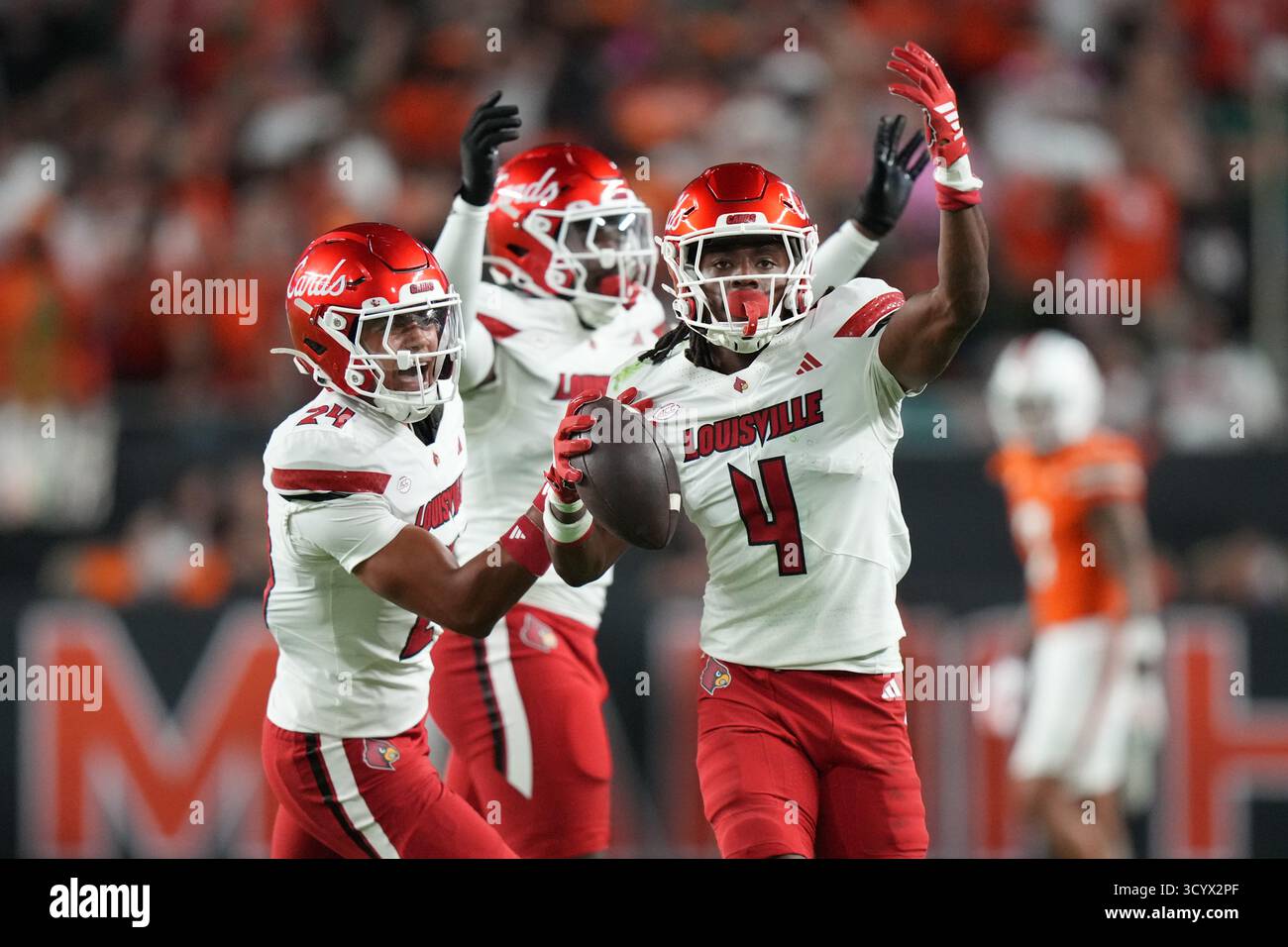 MIAMI GARDENS, FL - OCTOBER 17: Louisville Cardinals cornerback Jabari ...