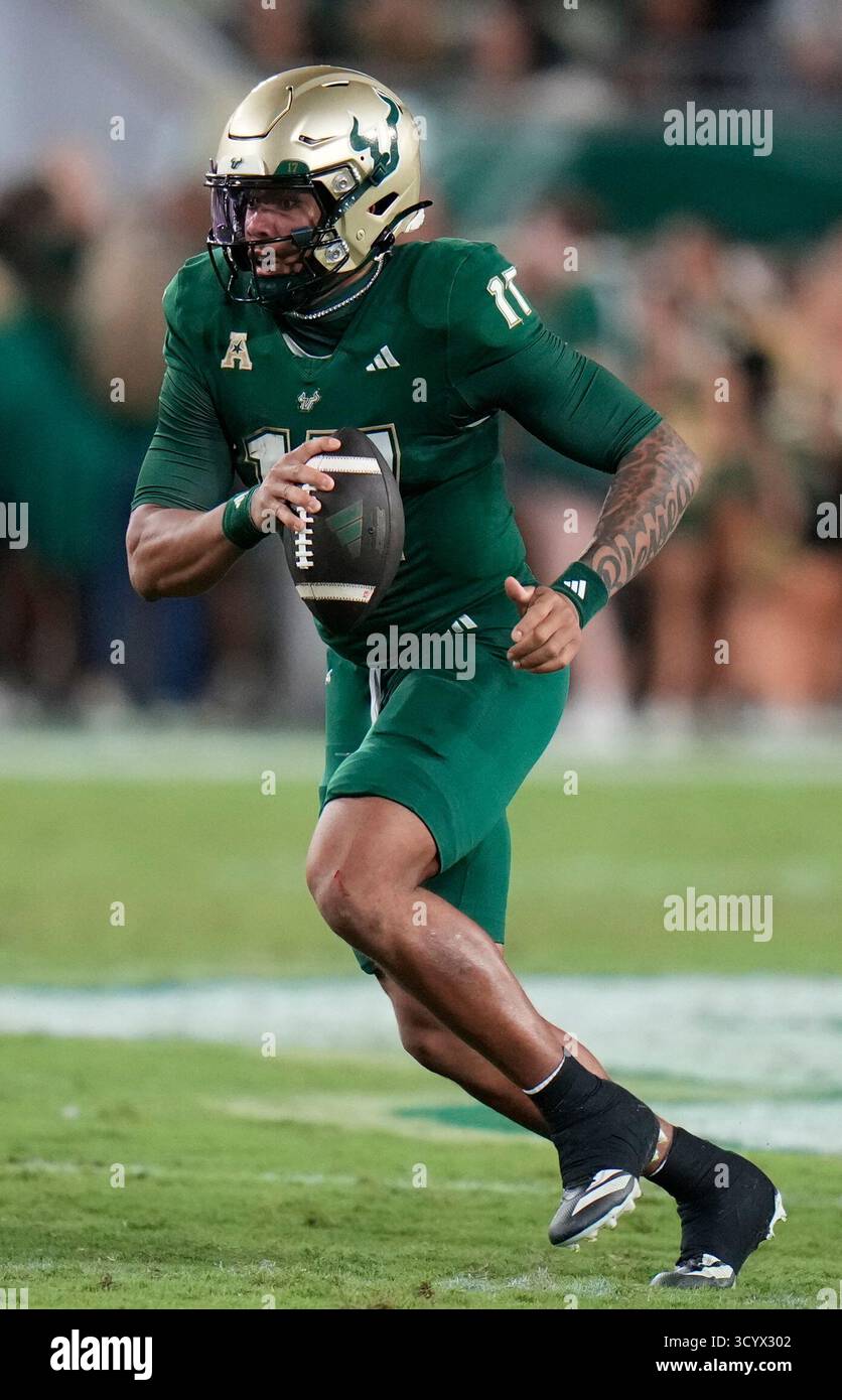 South Florida quarterback Byrum Brown against Florida Atlantic during ...