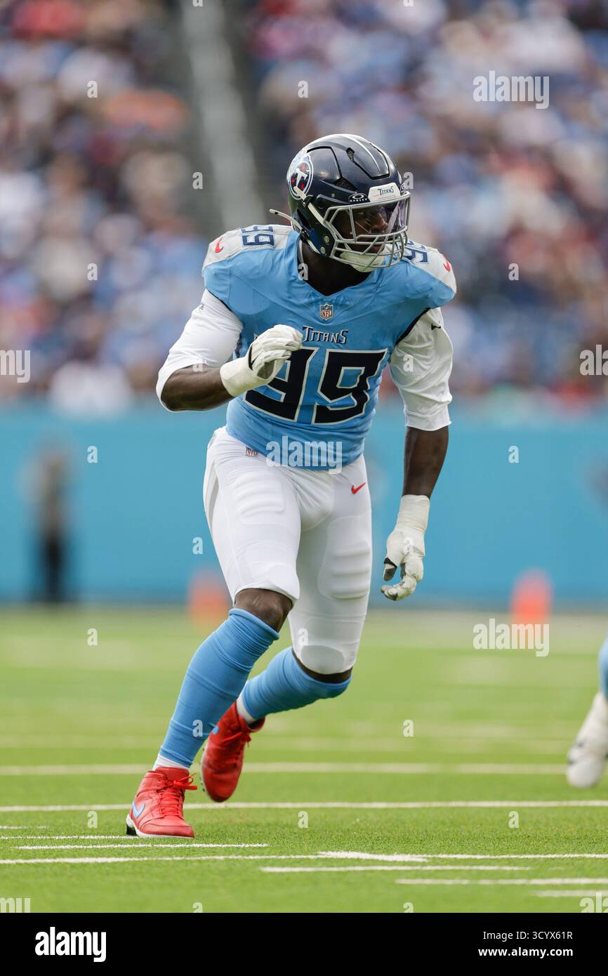 Tennessee Titans outside linebacker Ali Gaye (99) defends during the ...