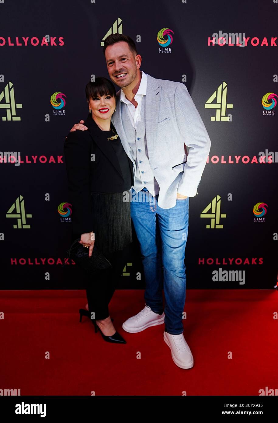 Jessica Ellis and ???? attends the Hollyoaks 30th anniversary ...