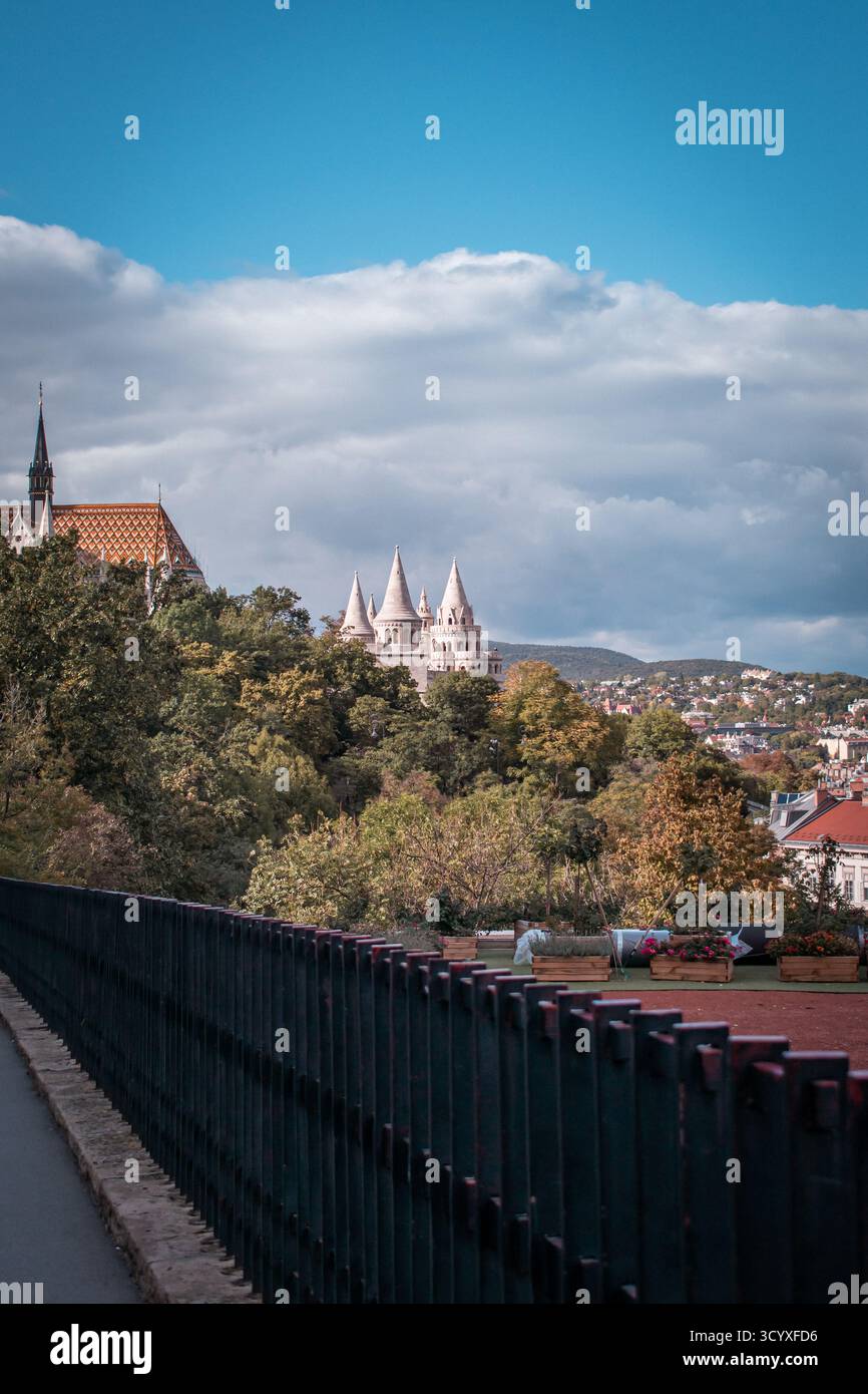 Fisherman's Bastion in Budapest, Hungary, with its elegant stone ...