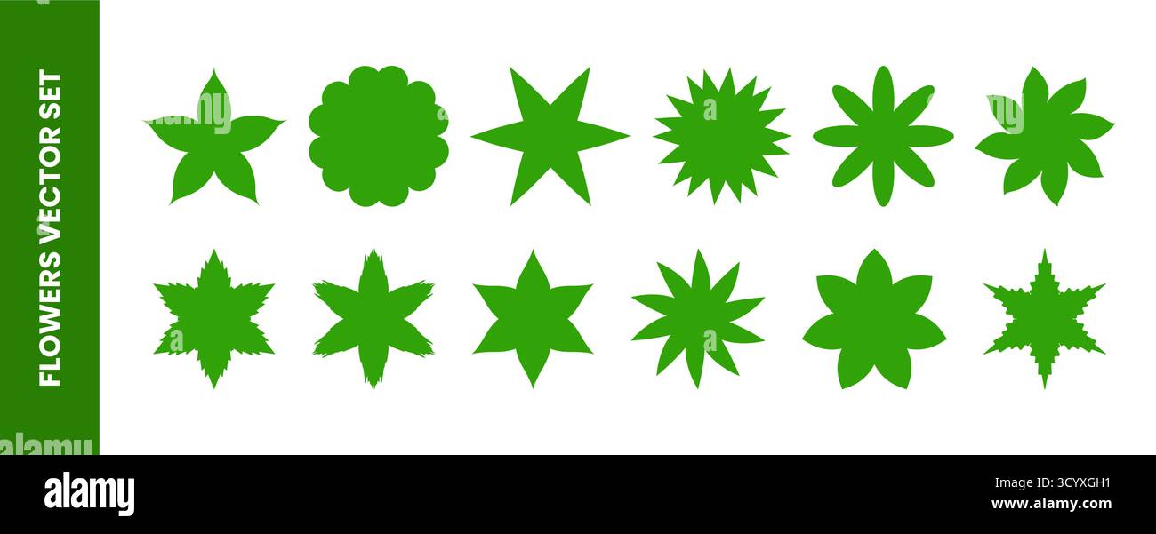 Green color flowers Stock Vector Images - Alamy