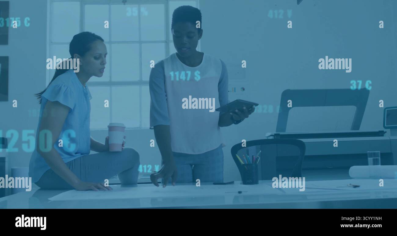 Collaborating colleagues examining plans hi-res stock photography and ...