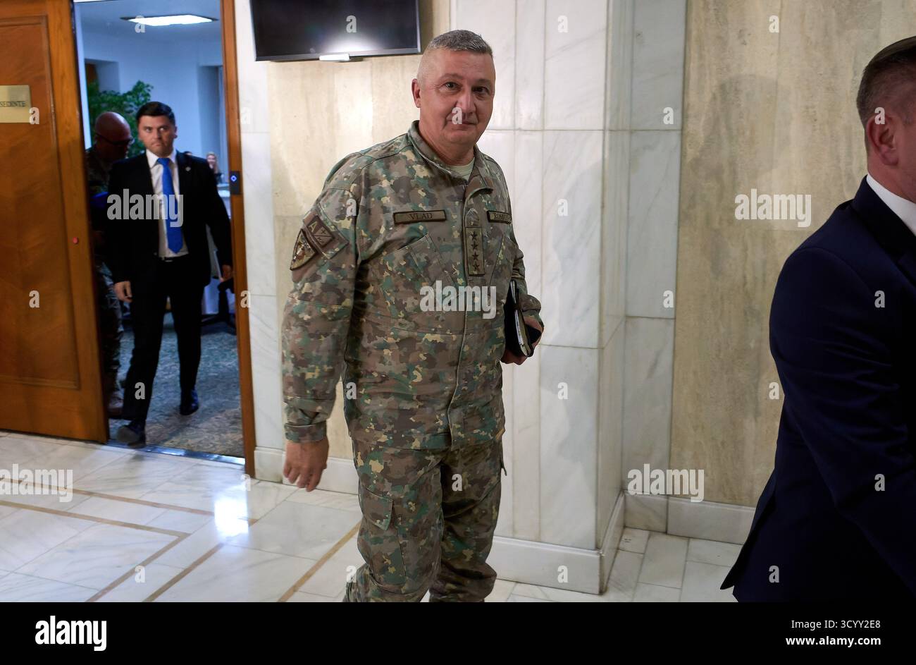 Bucharest, Romania. 20th Oct, 2025: General Vlad Gheorghita (C), Chief ...