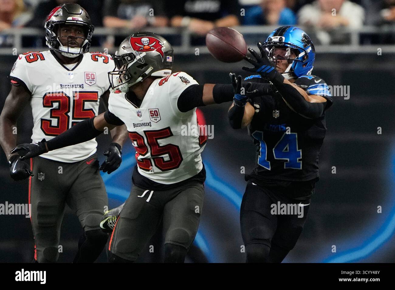 Tampa Bay Buccaneers cornerback Jacob Parrish (25) breaks up a pass ...