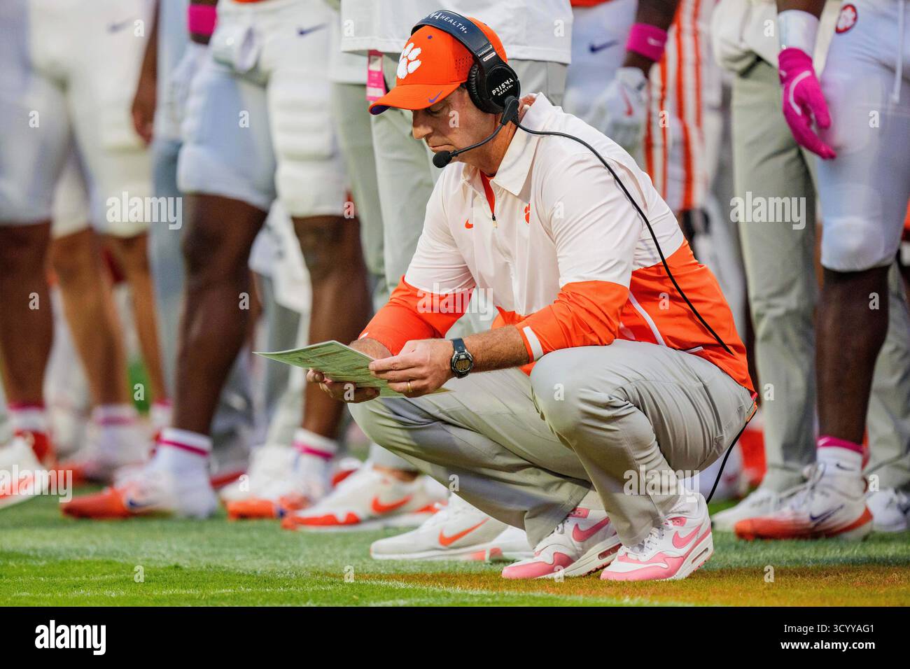 Clemson head coach Dabo Swinney looks on during an NCAA college ...
