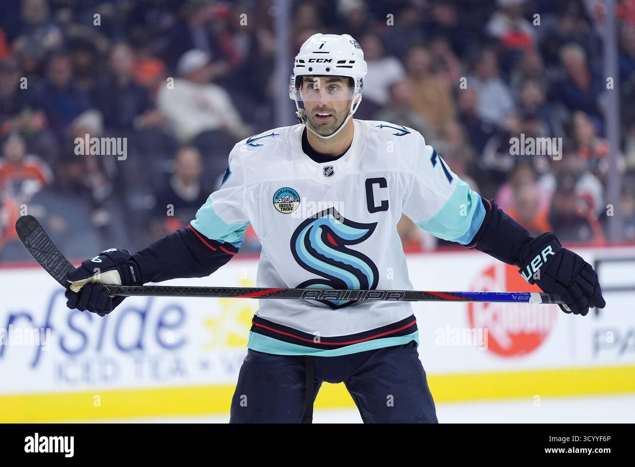Seattle Kraken's Jordan Eberle plays during an NHL hockey game Monday ...