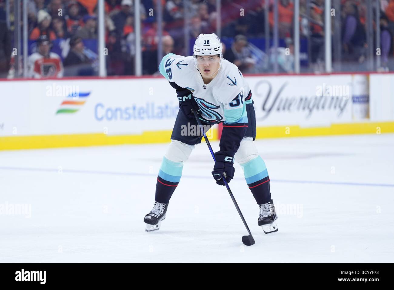 Seattle Kraken's Jani Nyman plays during an NHL hockey game Monday, Oct ...