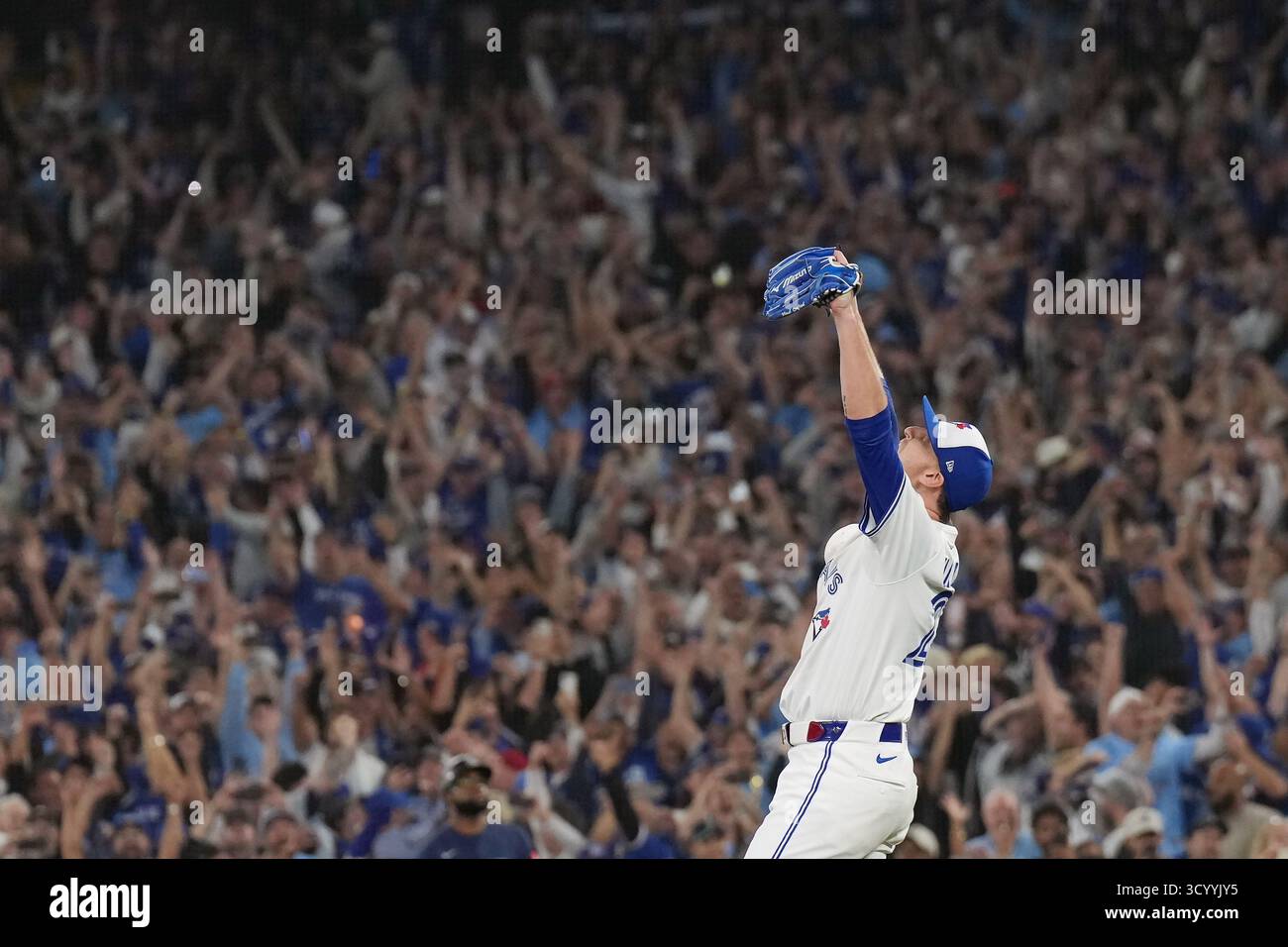 Toronto Blue Jays pitcher Jeff Hoffman celebrates after the final out ...