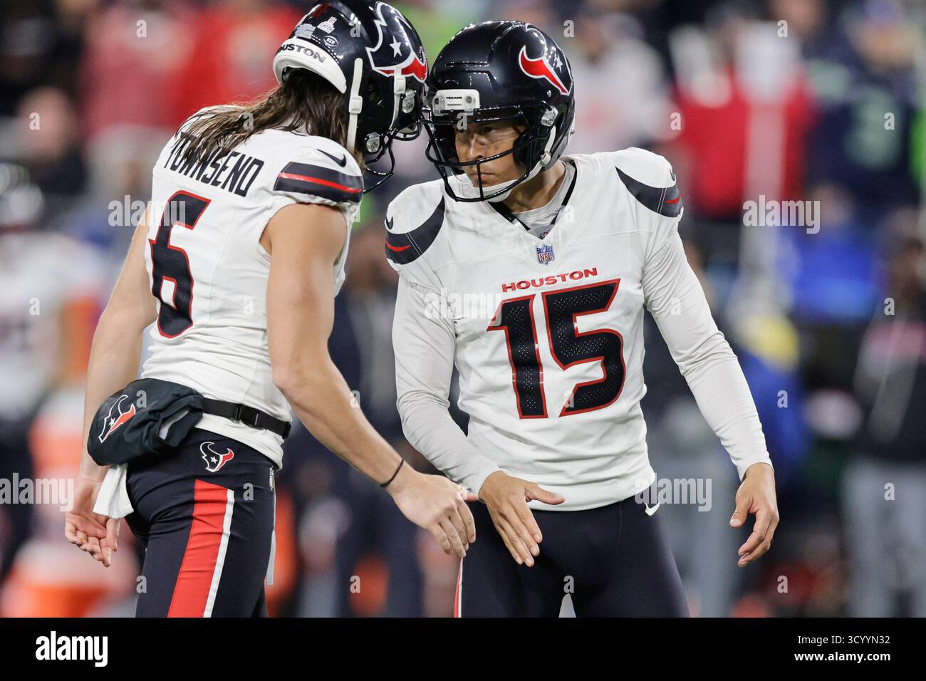 Houston Texans' Tommy Townsend (6) and Ka'imi Fairbairn (15) celebrate ...