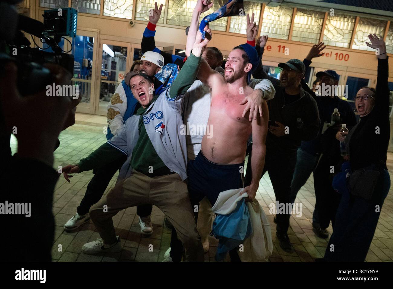 Toronto Blue Jays fans react after the team defeated the Seattle ...