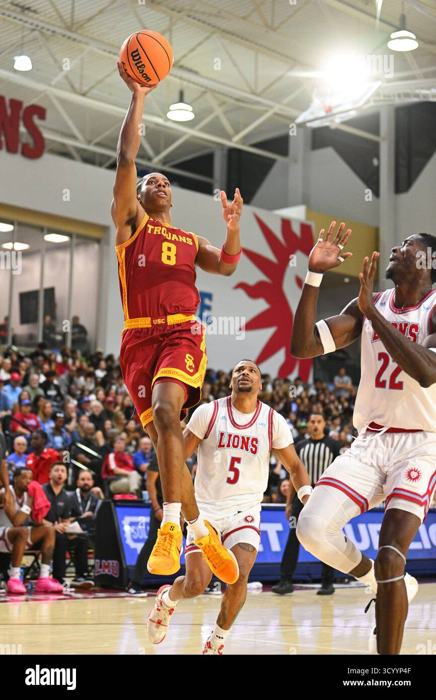 LOS ANGELES, CA - OCTOBER 18: USC Trojans guard Jerry Easter II (8 ...