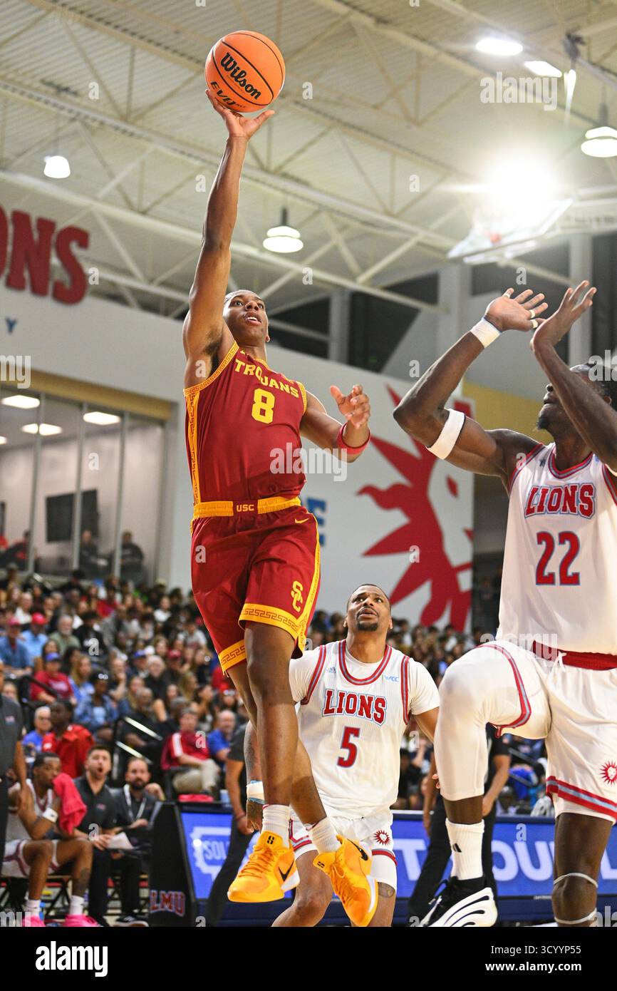 LOS ANGELES, CA - OCTOBER 18: USC Trojans guard Jerry Easter II (8 ...