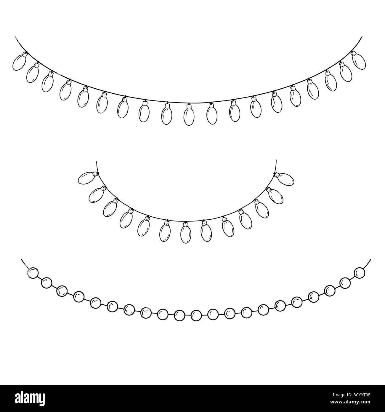 Illuminated garland Black and White Stock Photos & Images - Alamy