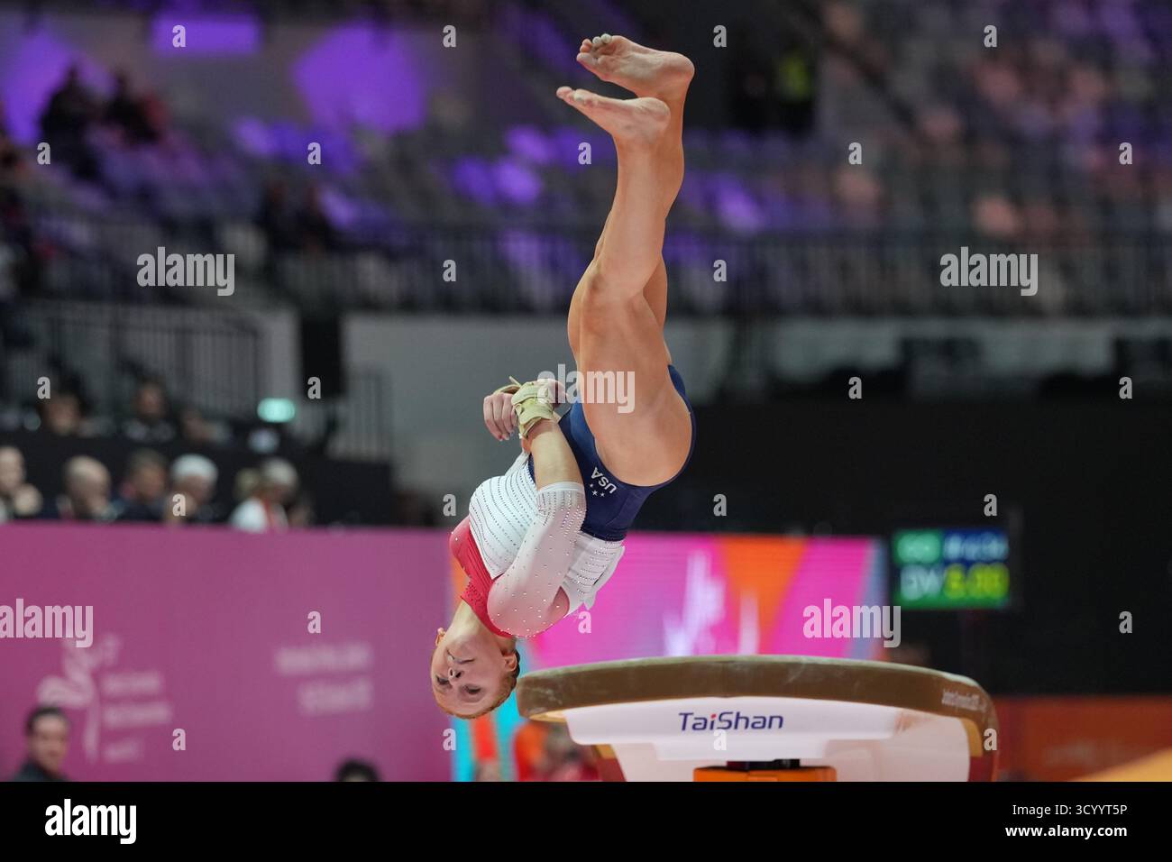 Dulcy Caylor of the United States competes on the during the 53rd ...