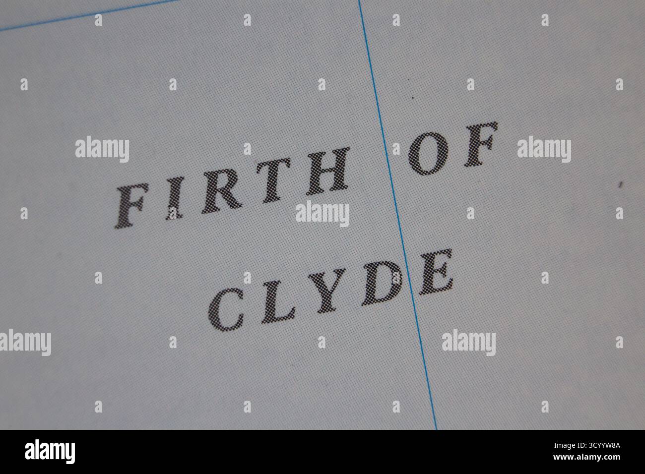 Firth of Clyde - United Kingdom colour atlas map town name of the area ...