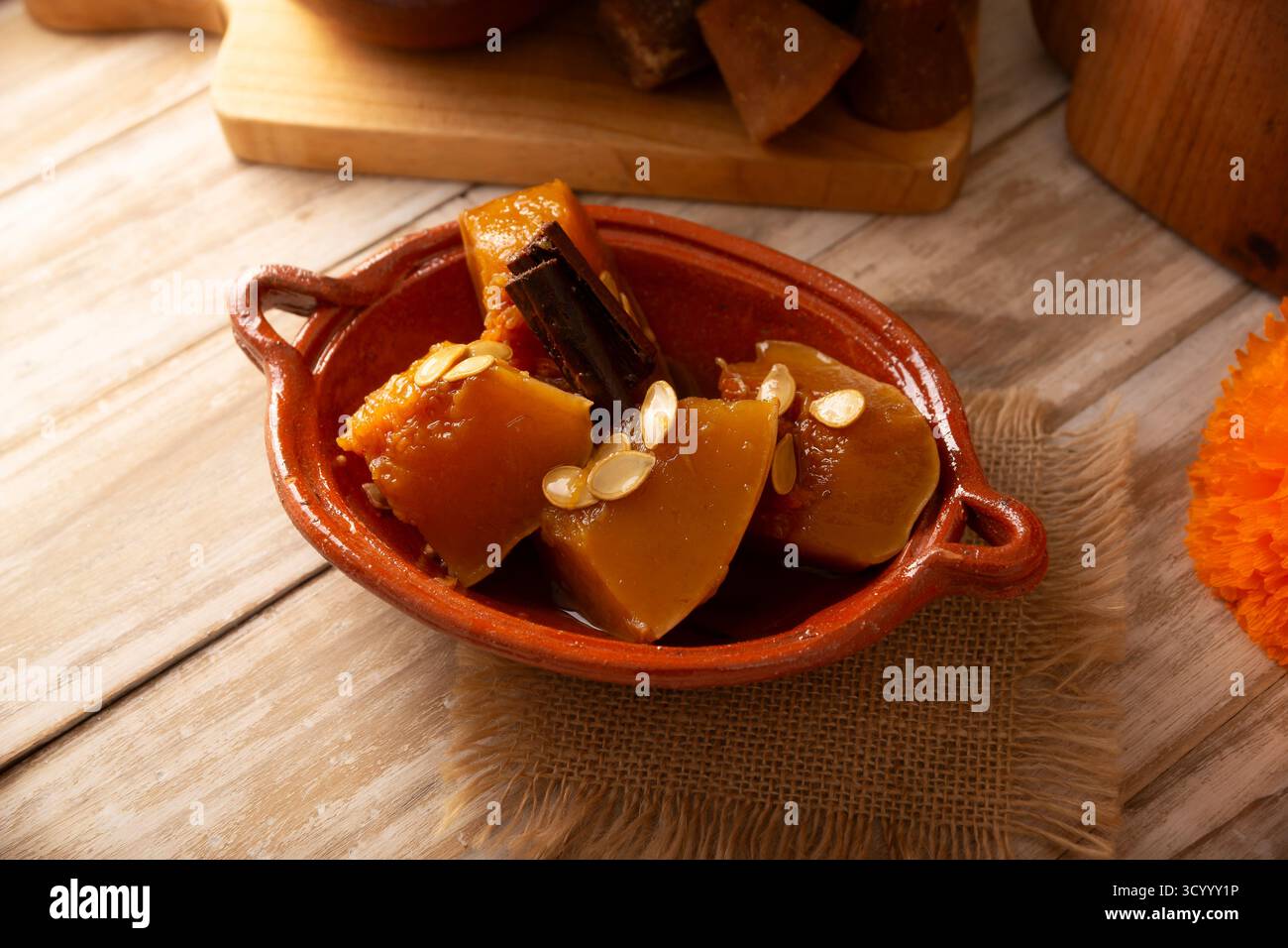 Calabaza en Tacha. Spiced Candied Pumpkin. Mexican dessert whose main ...