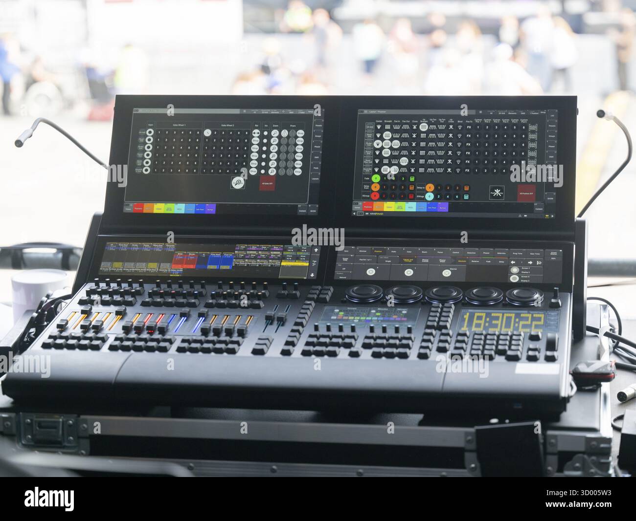 Light mixer for lighting control at a concert Light mixing console for ...