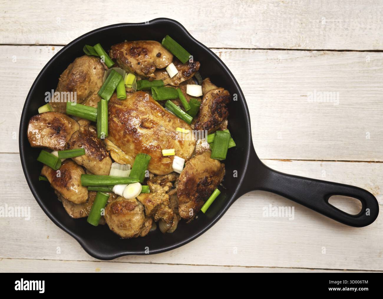 Top view of fried liver Stock Photo - Alamy