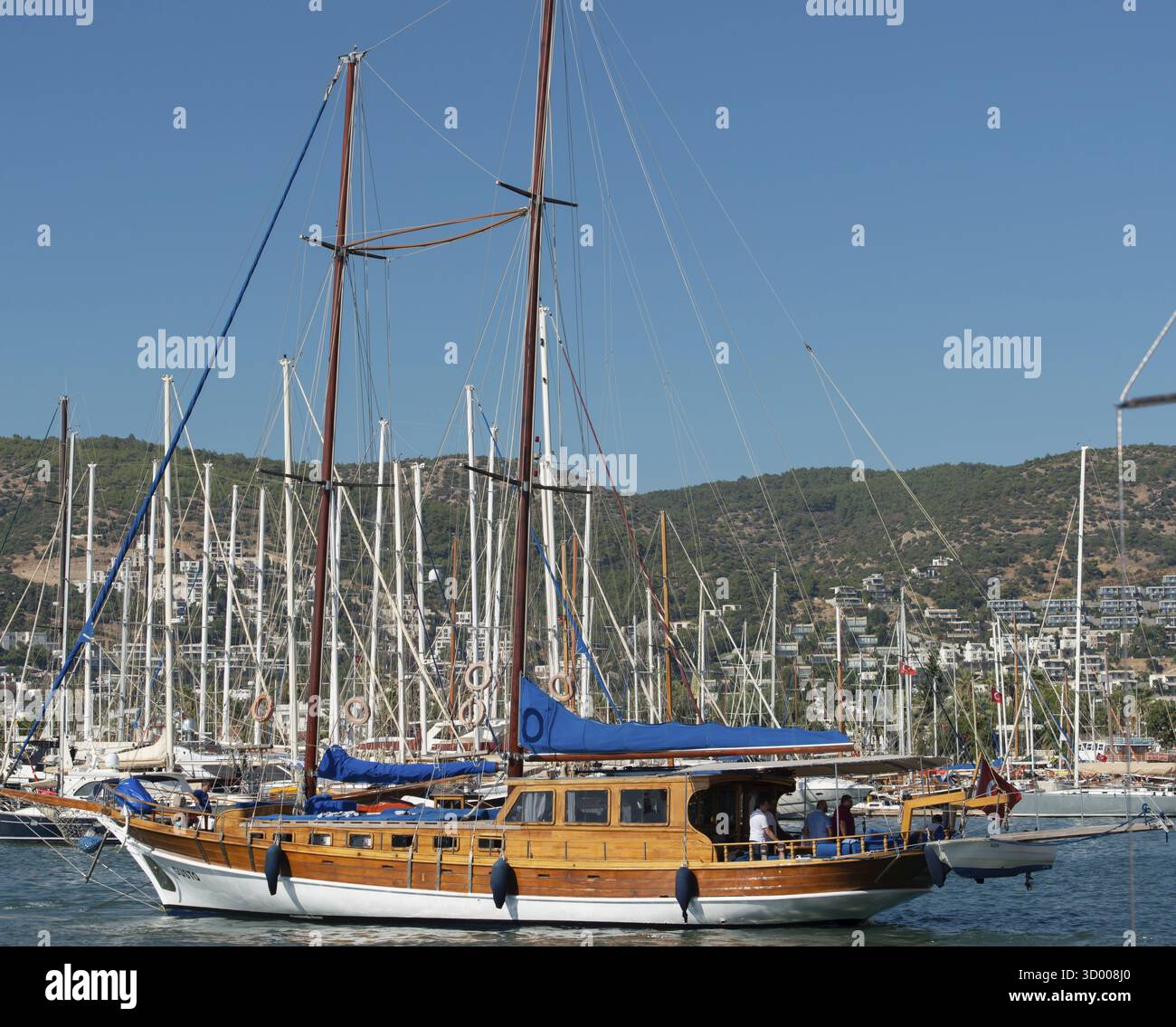 Boats and yachts in the port of Bodrum in the country of Turkey Boats ...