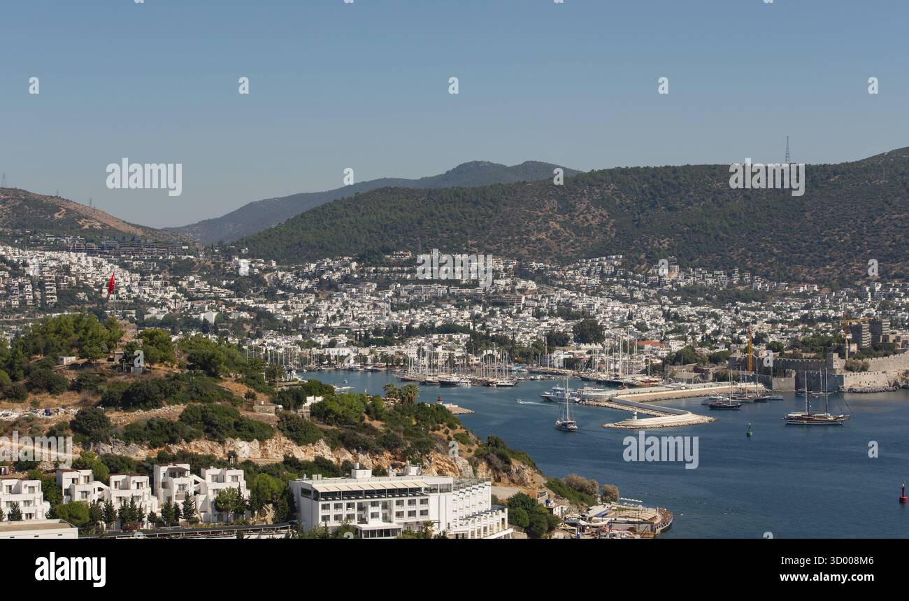 Boats and yachts in the port of Bodrum in the country of Turkey Boats ...