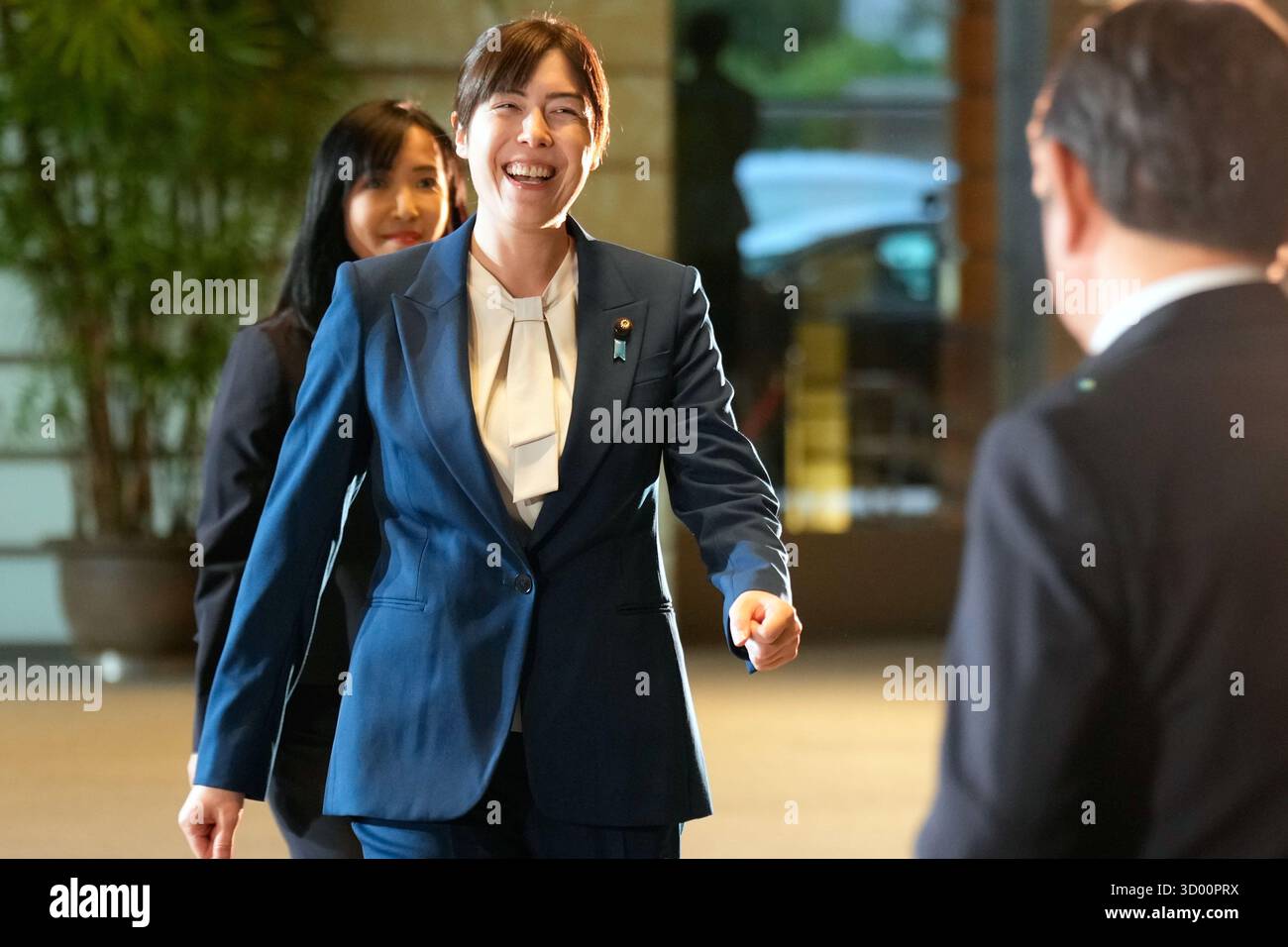 Kimi Onoda, newly appointed minister in charge of Economic Security arrives at the prime ...