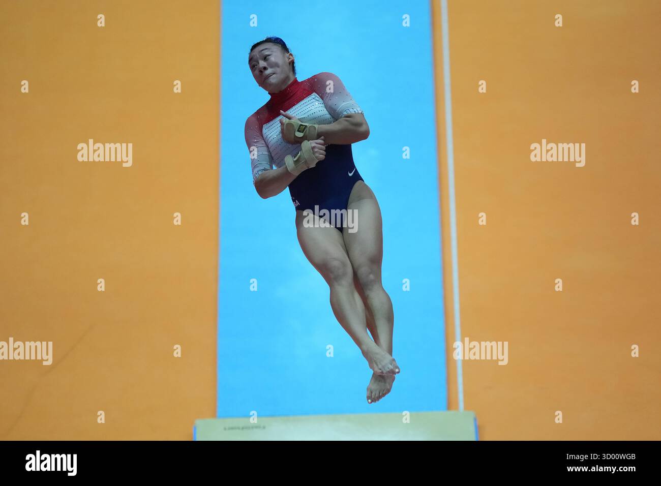 Leanne Wong of the United States competes on the vault during the 53rd ...