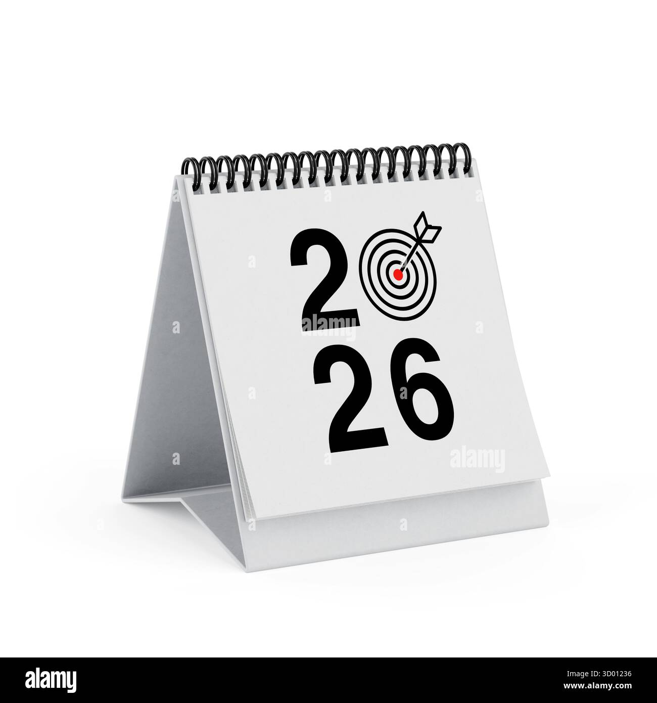 Goal Setting Concept. Desk Calendar Displaying 2026 With Target Icon As ...