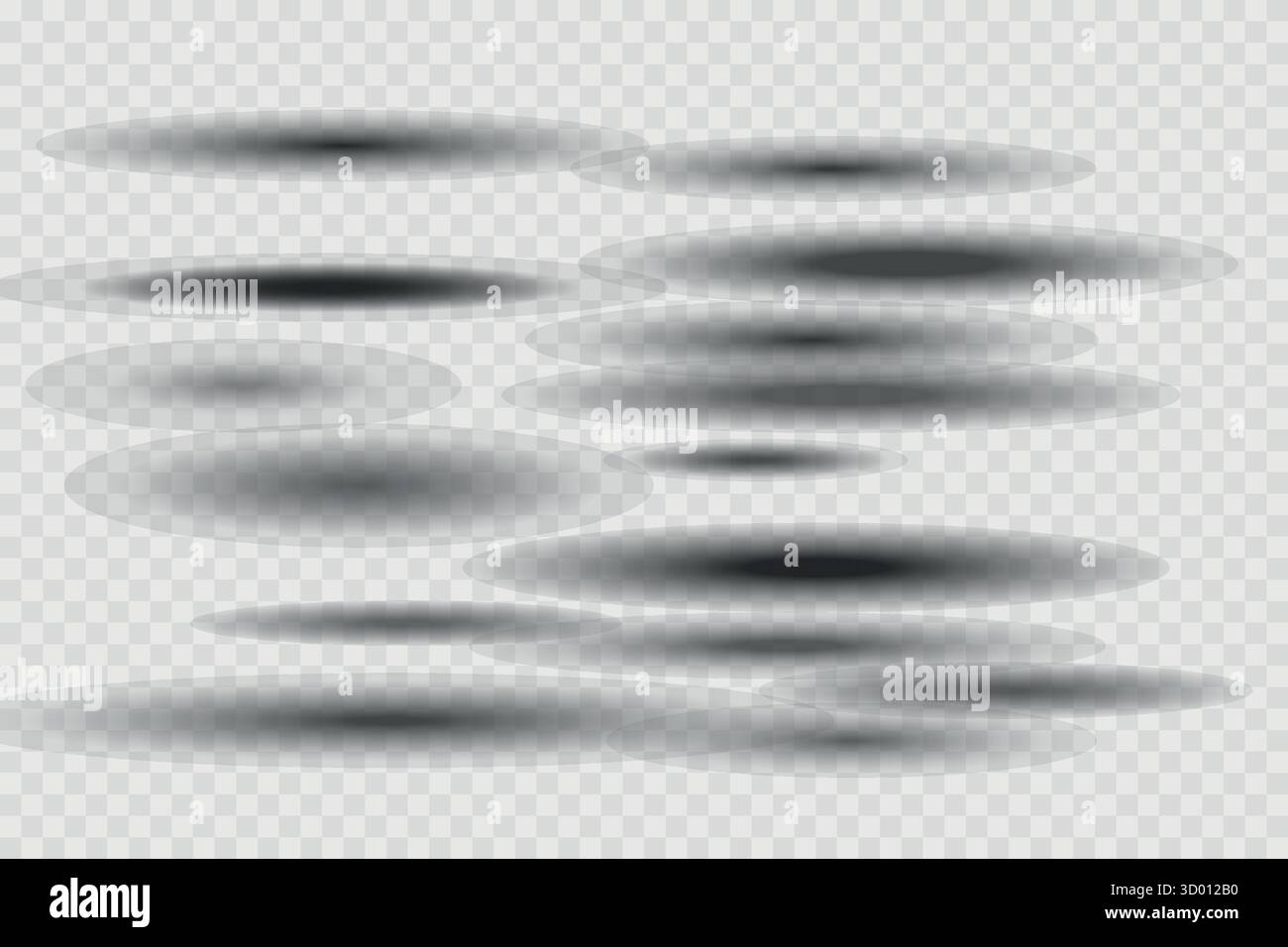 Different realistic round shadow, soft shapes on transparent background ...