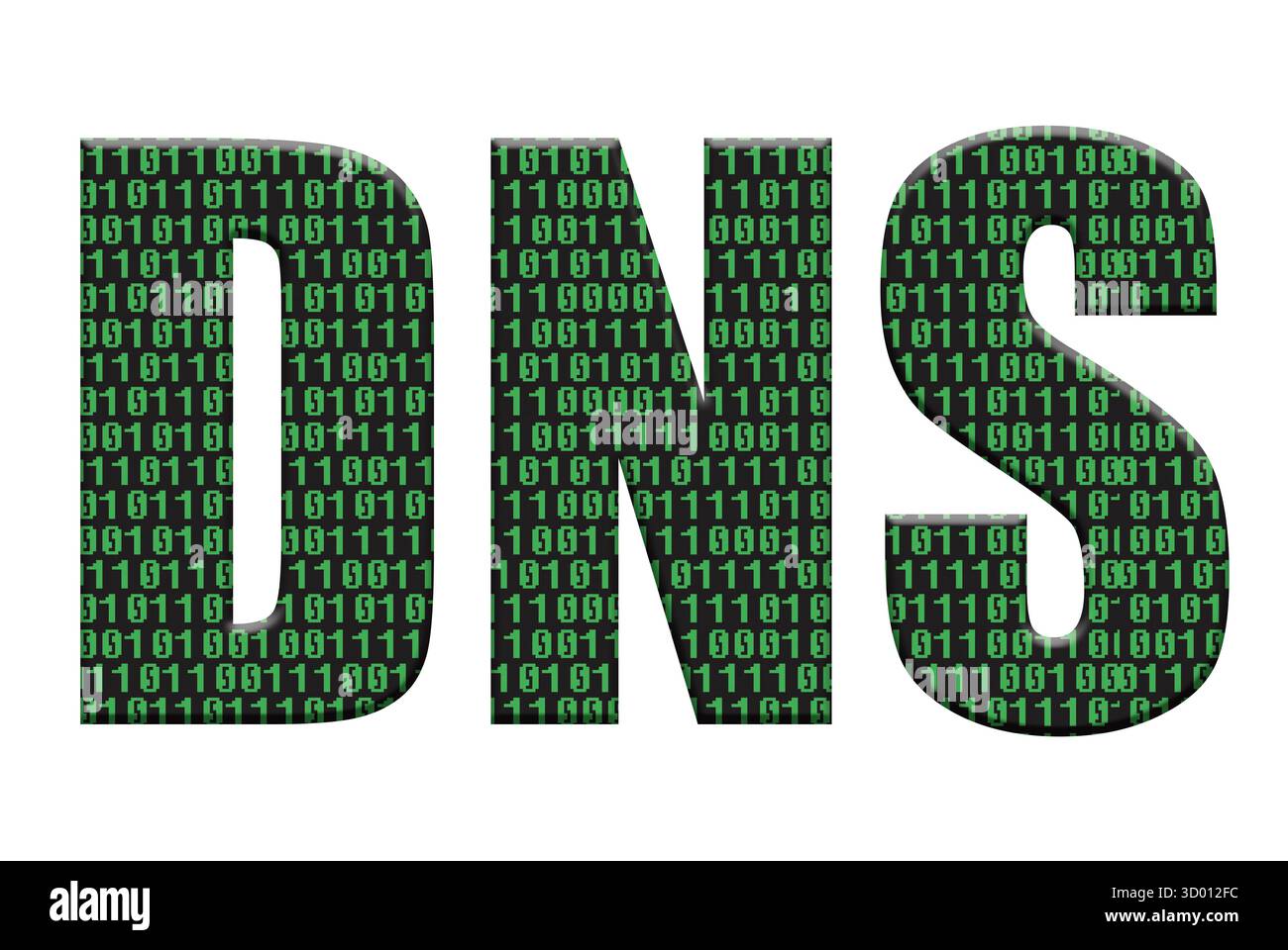 Digital composite. Letters DNS with an overlay of binary code. DNS ...