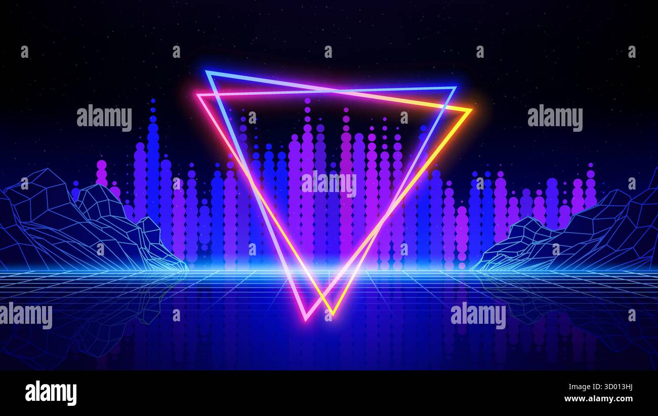 Neon retro audio blue Stock Vector Images - Alamy