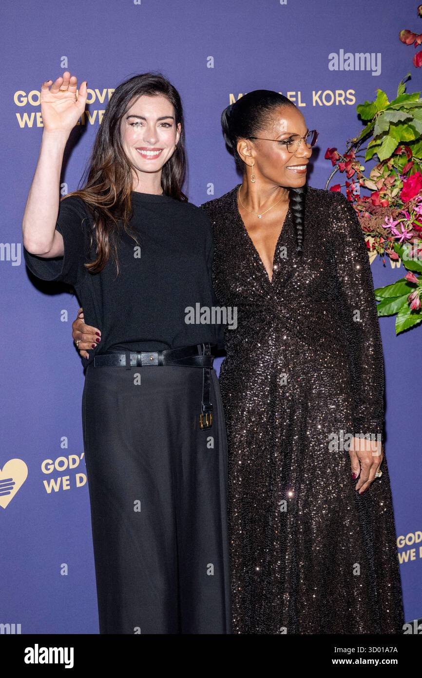 (L-R) Anne Hathaway and Audra McDonald attend The 19th Annual Golden ...