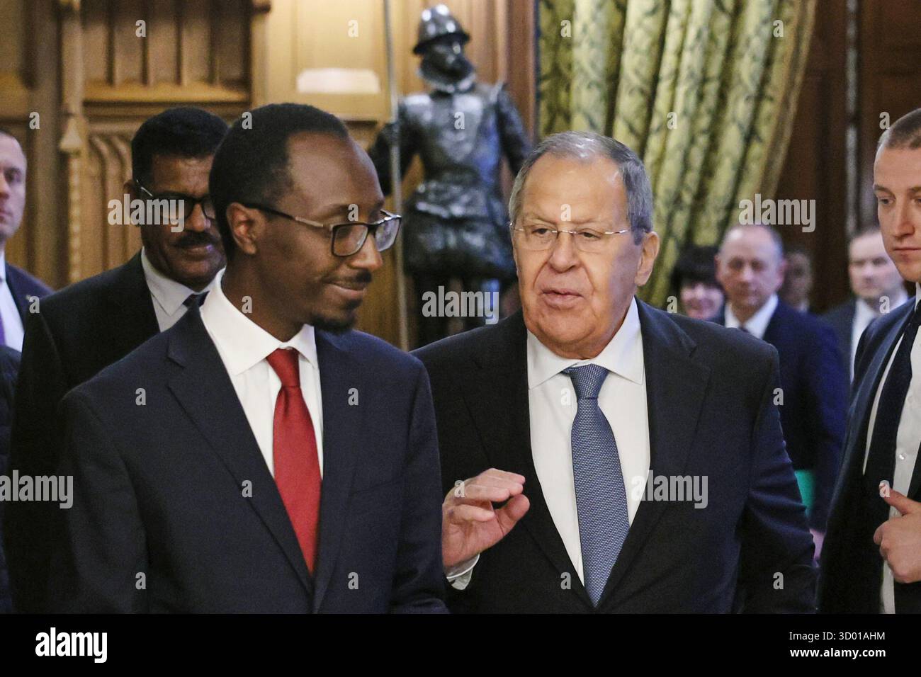 Ethiopian Minister of Foreign Affairs Gedion Timotheos, left, and ...