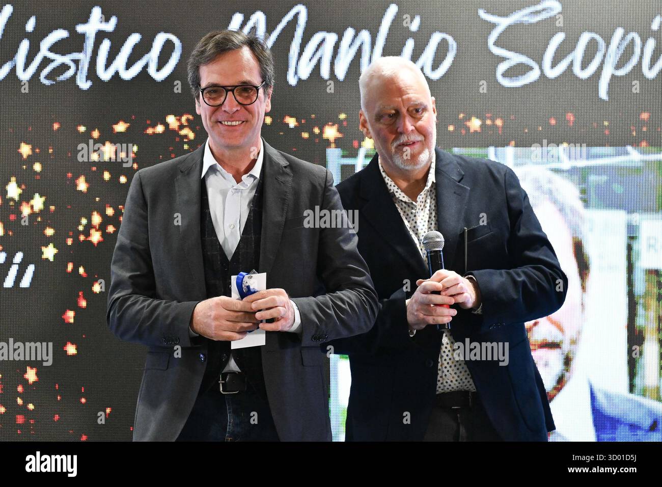 Marco Lollobrigida and Francesco Repice during the award ceremony of ...