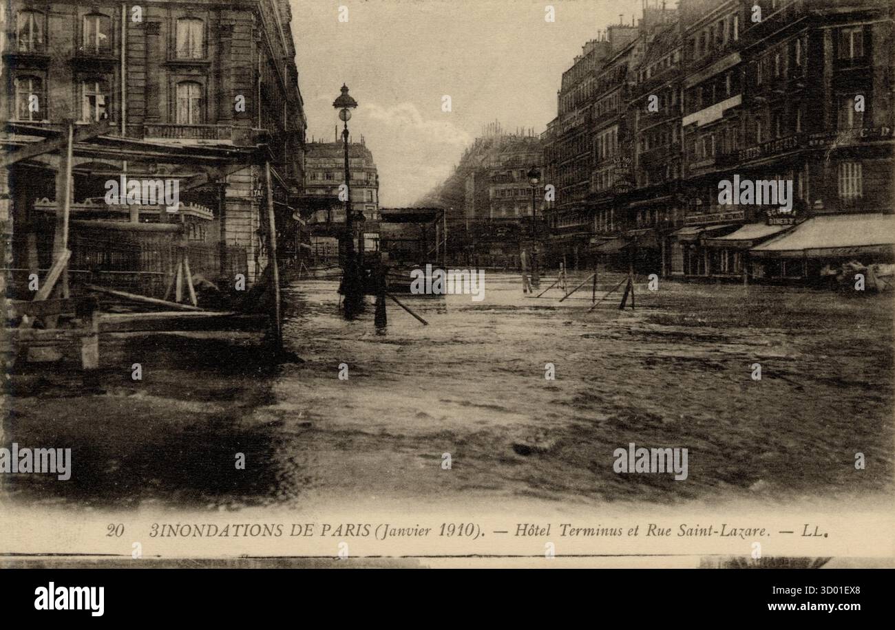 Paris, 8th arrondissement Rue Saint-Lazare and the Hôtel Terminus ...
