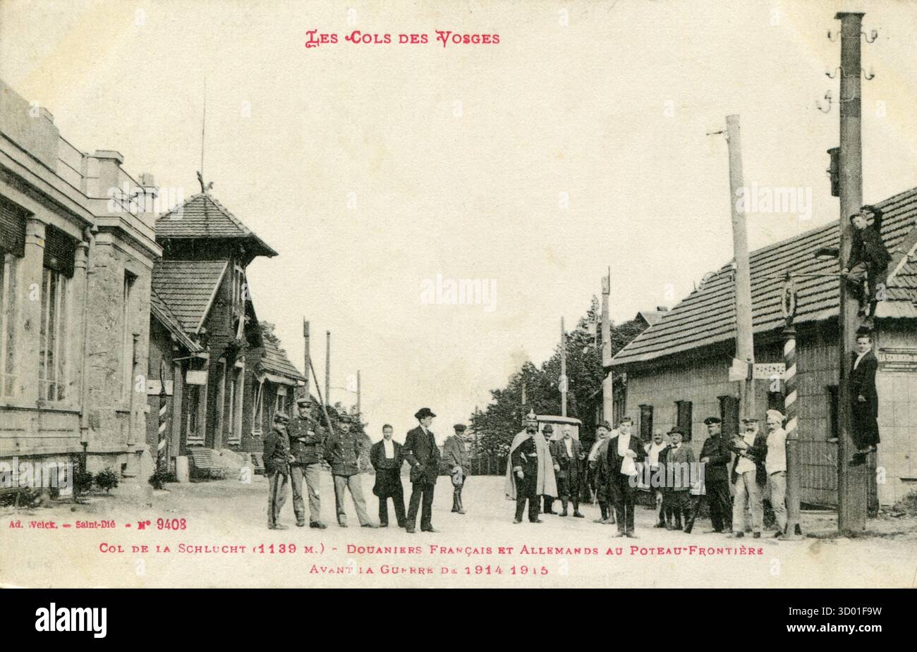 Col de la Schlucht (mountain pass), French and German customs officers ...