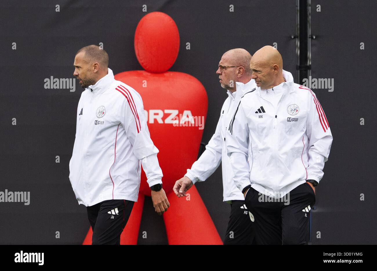 AMSTERDAM - Coach Johnny Heitinga with Ajax assistants Fred Grim and ...