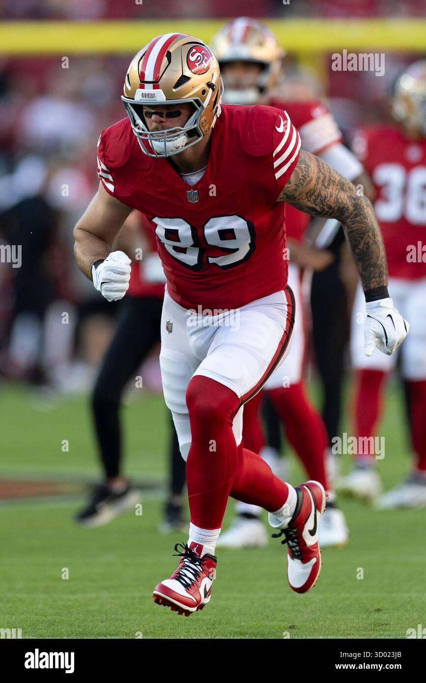Oct 19, 2025; Santa Clara, California, USA; San Francisco 49ers tight ...