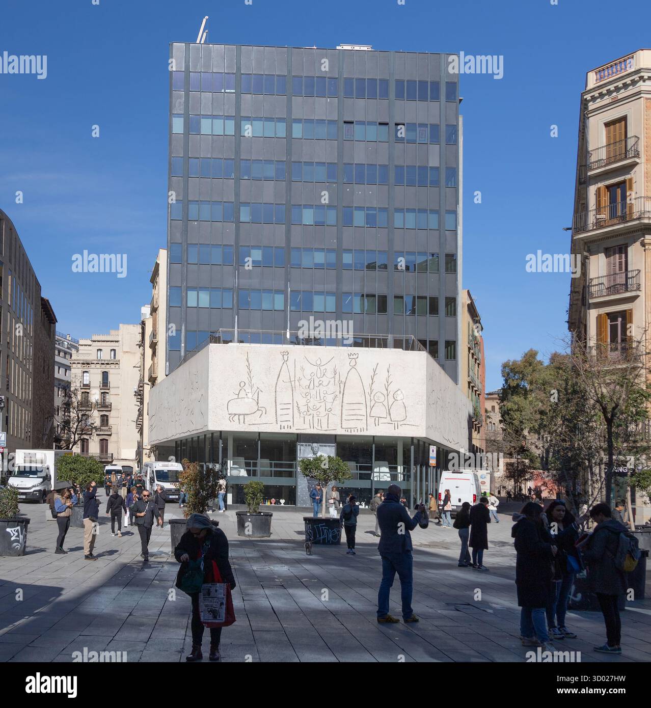 Barcelona, Gothic Quarter: College of Architects (Joan Miró). Catalonia ...