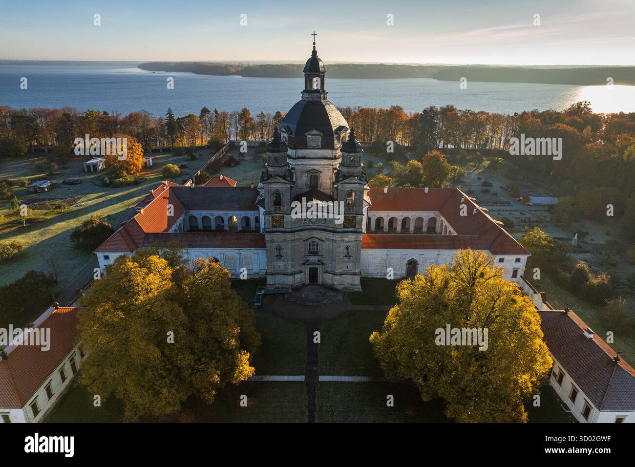 Aerial view of the Pazaislis Monastery complex and church dome in ...