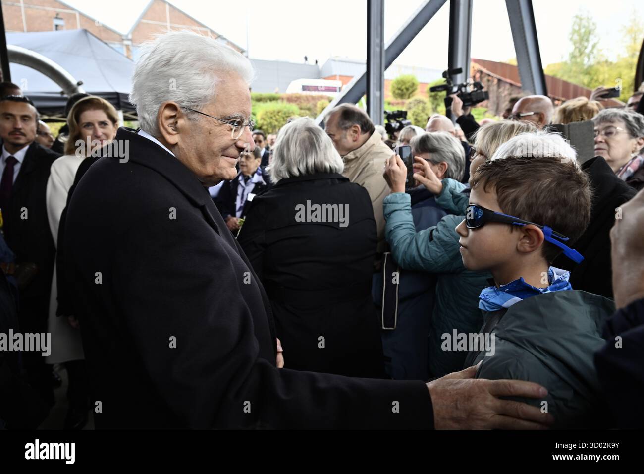 Marcinelle, Belgium. 21st Oct, 2025. Italy President Sergio Mattarella ...