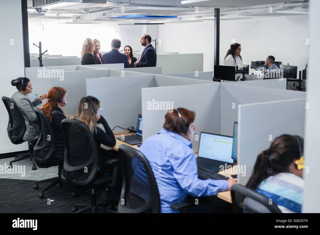 Several DIGI customer service workers during the inauguration ceremony ...