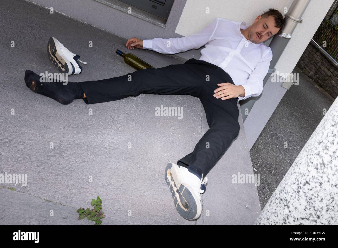 Drunk man in trousers shirt hi-res stock photography and images - Alamy