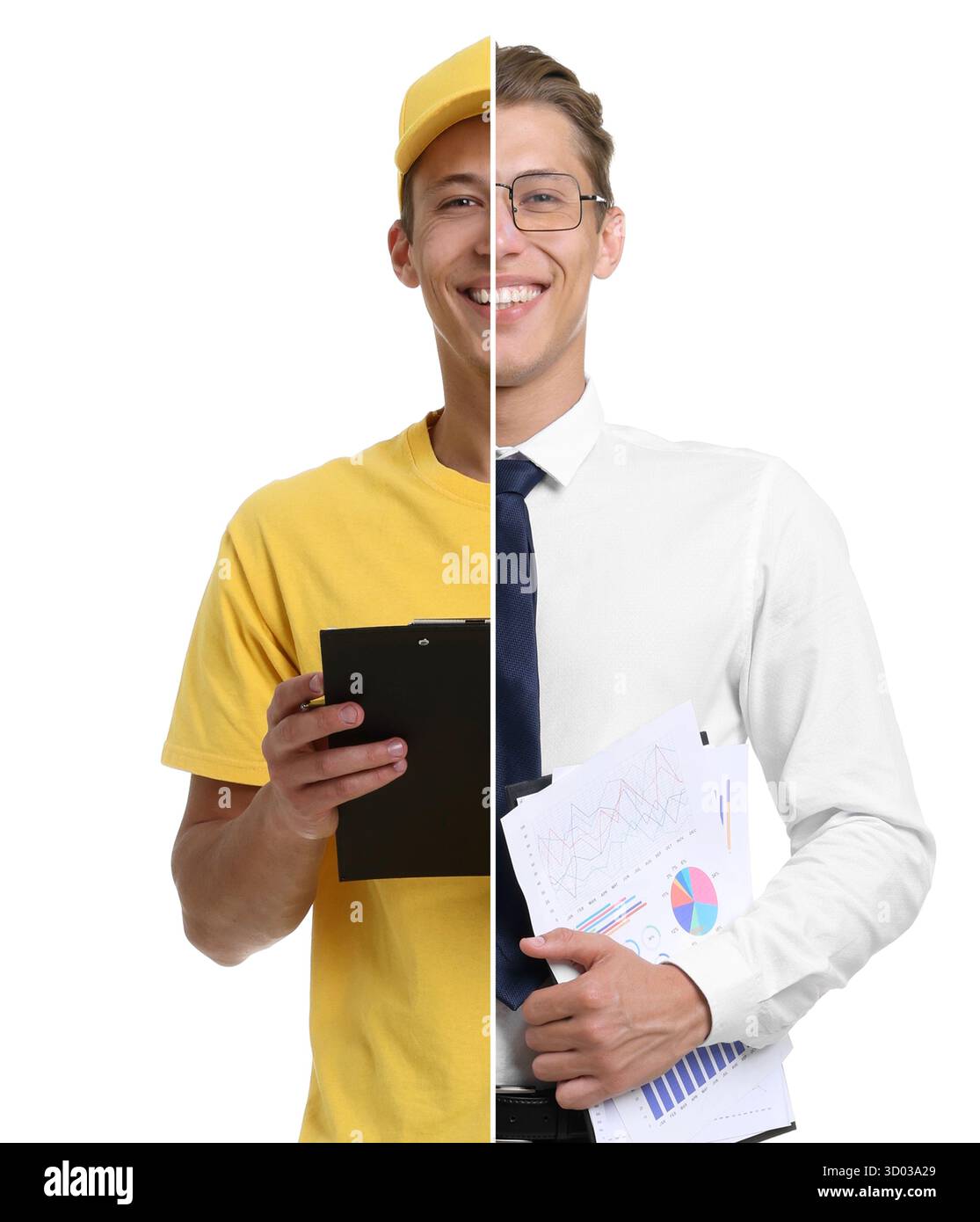 Modern delivery service employee Cut Out Stock Images & Pictures - Alamy