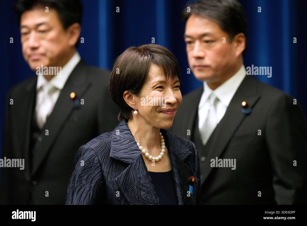 Japan's new Prime Minister Sanae Takaichi leaves after attending a ...