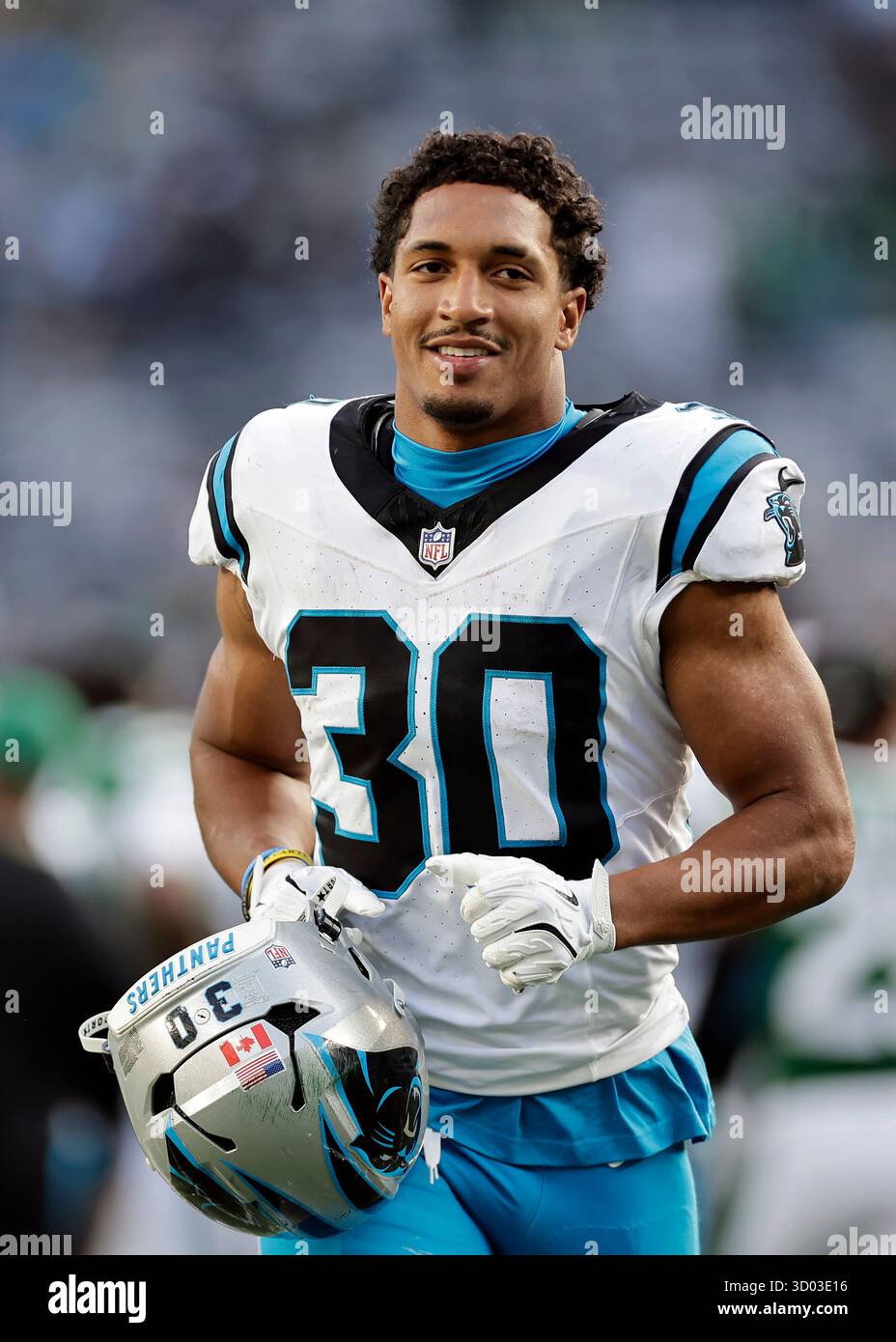 Carolina Panthers running back Chuba Hubbard (30) after an NFL football ...