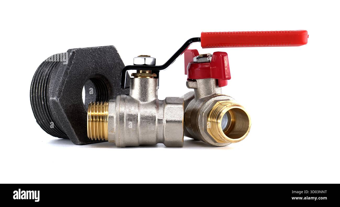 An image showcasing plumbing components, including ball valves and a ...