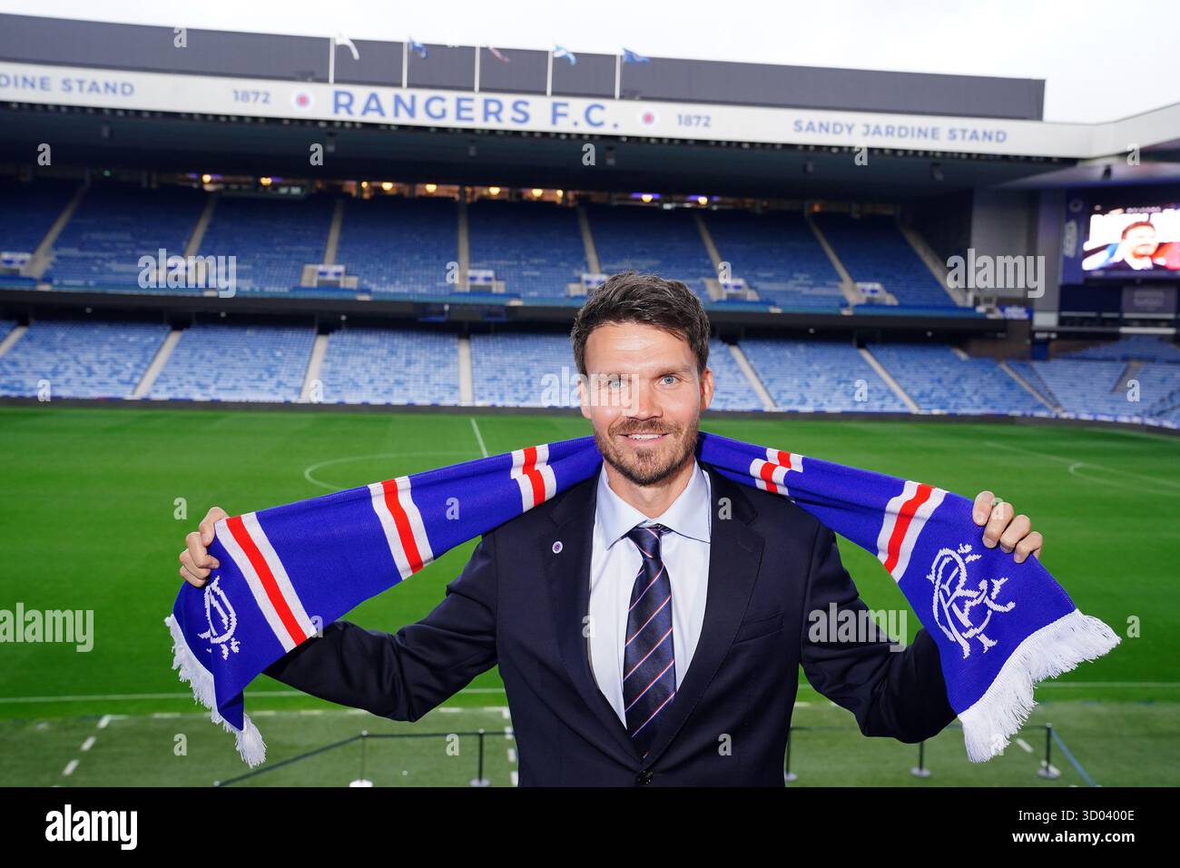 New Rangers Head Coach Danny Rohl poses for photos after a press ...