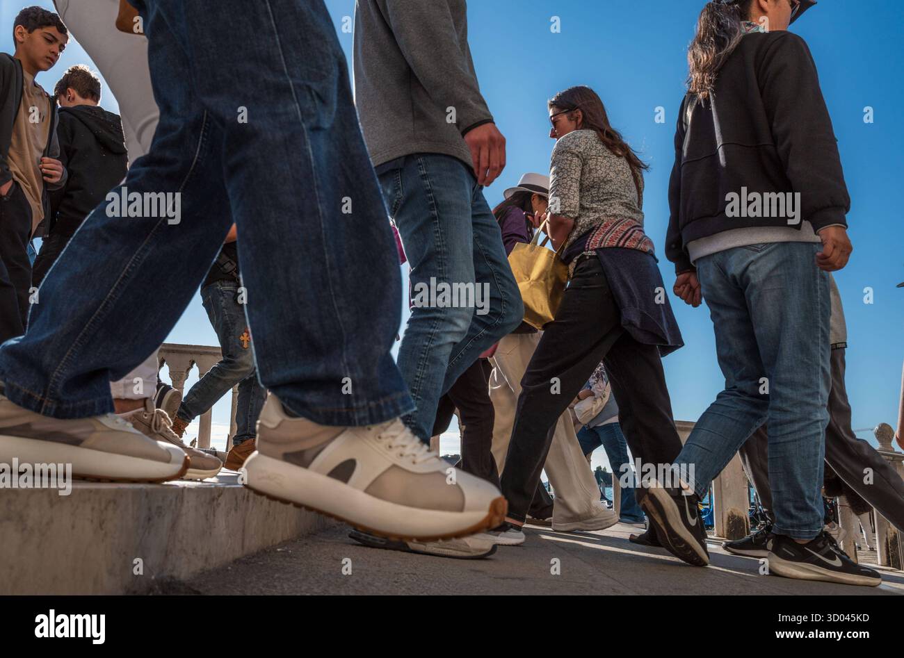 ITALY: travel image Venice, Italy, October 2025 Tourists on the Ponte ...